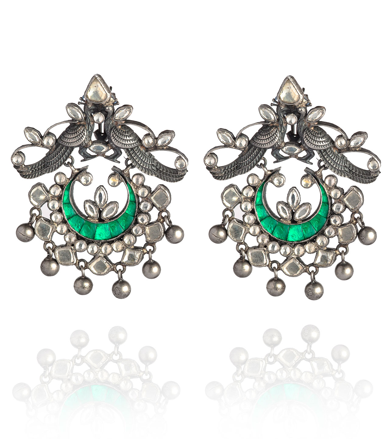 Oxidised Kundan Chandbali – Raabel